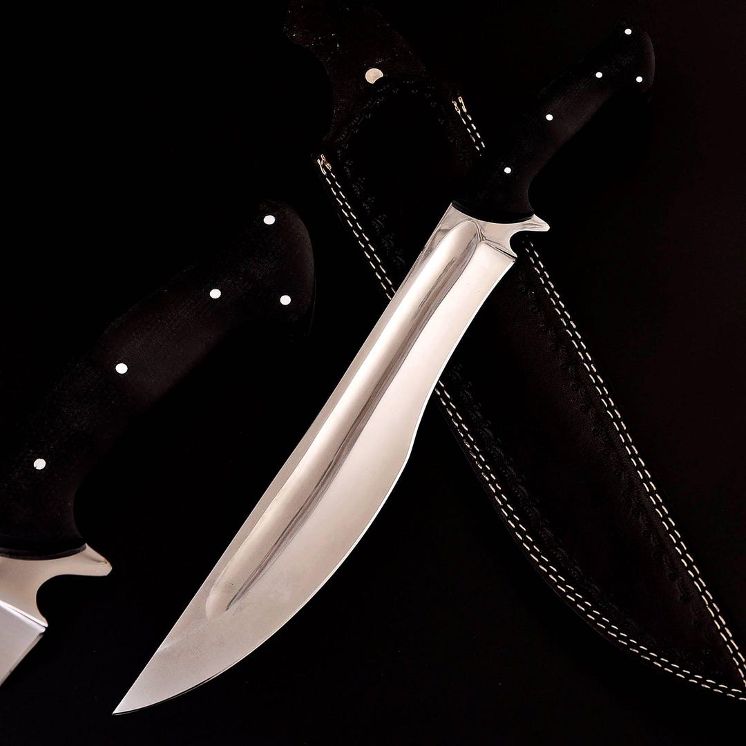 Large Hunting Knife, Bushcraft Survival Knife Handmade D2 Steel Machete ...