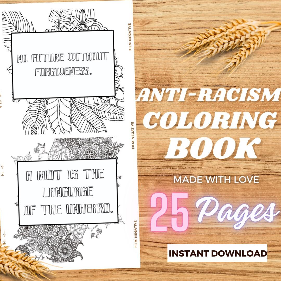 Anti Racism Kids Coloring Book, Educational Coloring Book, Diversity ...