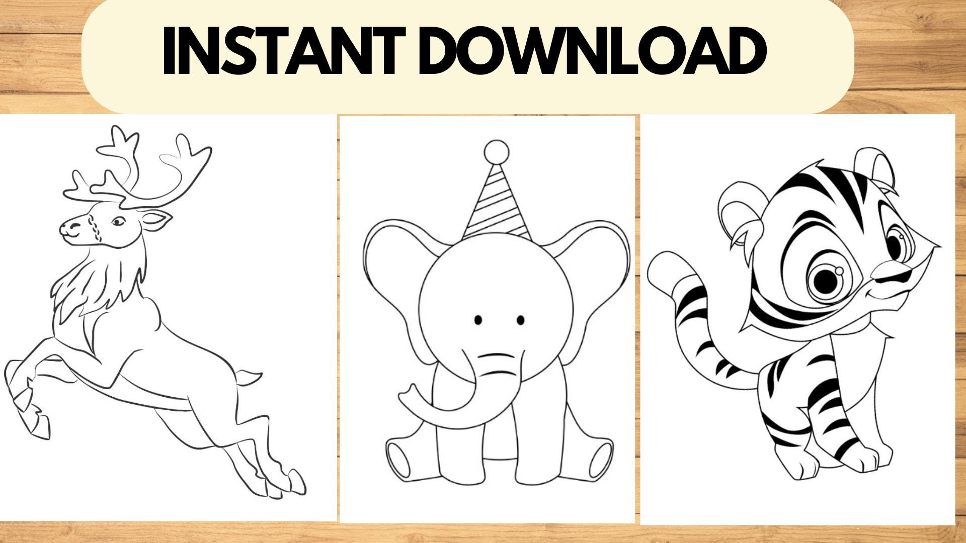 Animal Coloring Pages | for Kids Toddlers Preschoolers Kindergarten ...