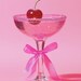 Cute Pink Glitter Martini With Bow Pink Martini Art Print | Bar Cart ...