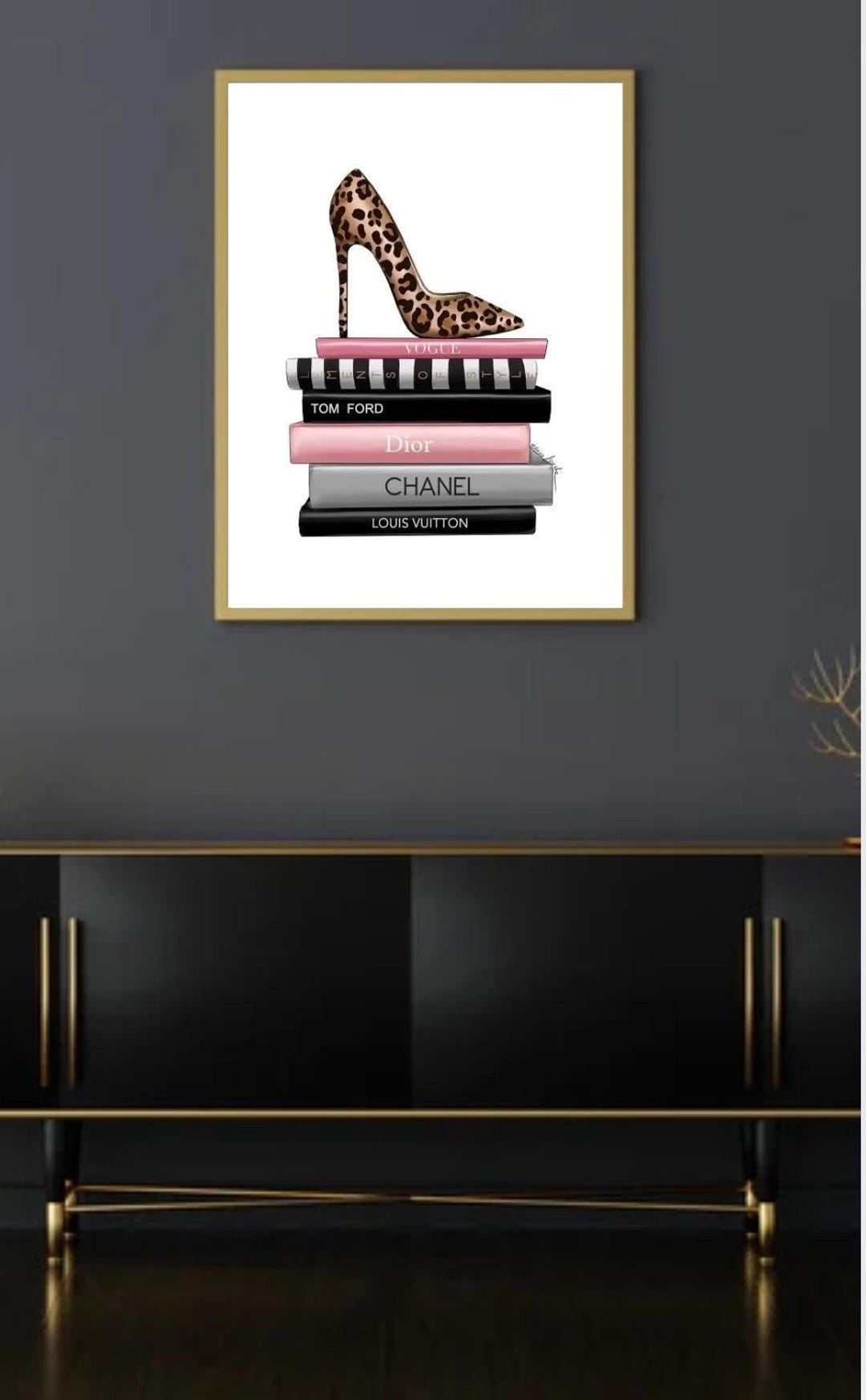 A Stack of Fashion Books With Cheetah Print Heel on Top| Fashion Wall ...
