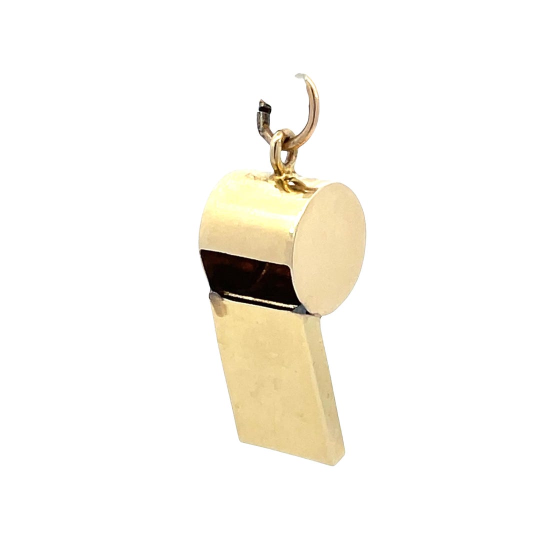 14k Yellow Gold Vintage Whistle Charm/pendant - Etsy