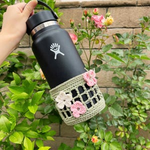 Handmade Crochet Hydro Flask Boot: Spring Flower Tumbler Cover - Etsy