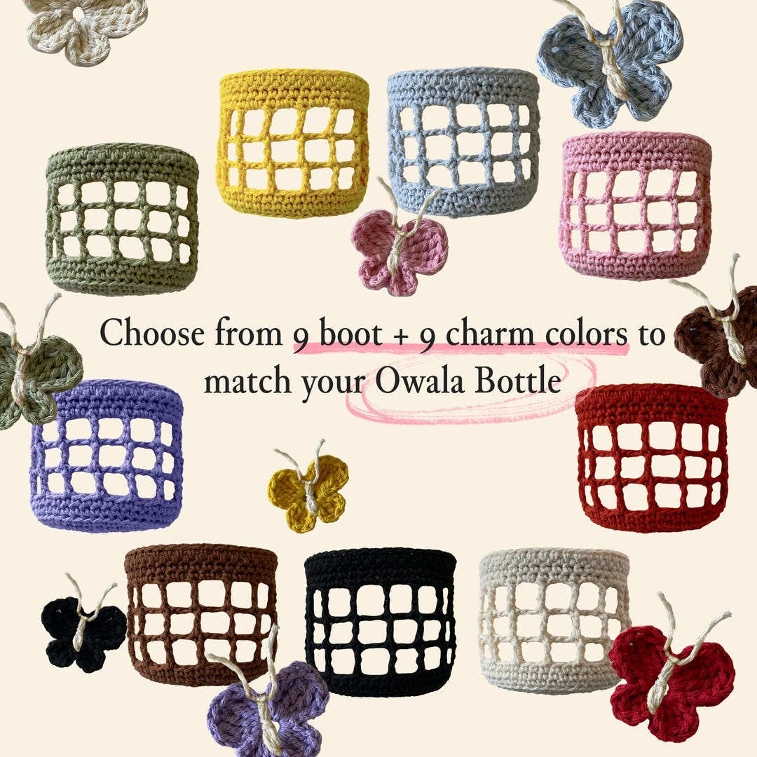 Crochet Water Bottle Boot for Owala: Multi Color Tumbler Sleeve ...