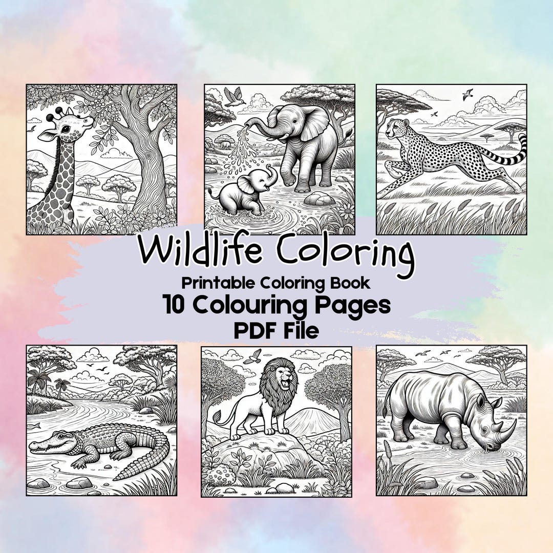 Wildlife Animals Coloring Book | Printable Animal Coloring Pages for ...