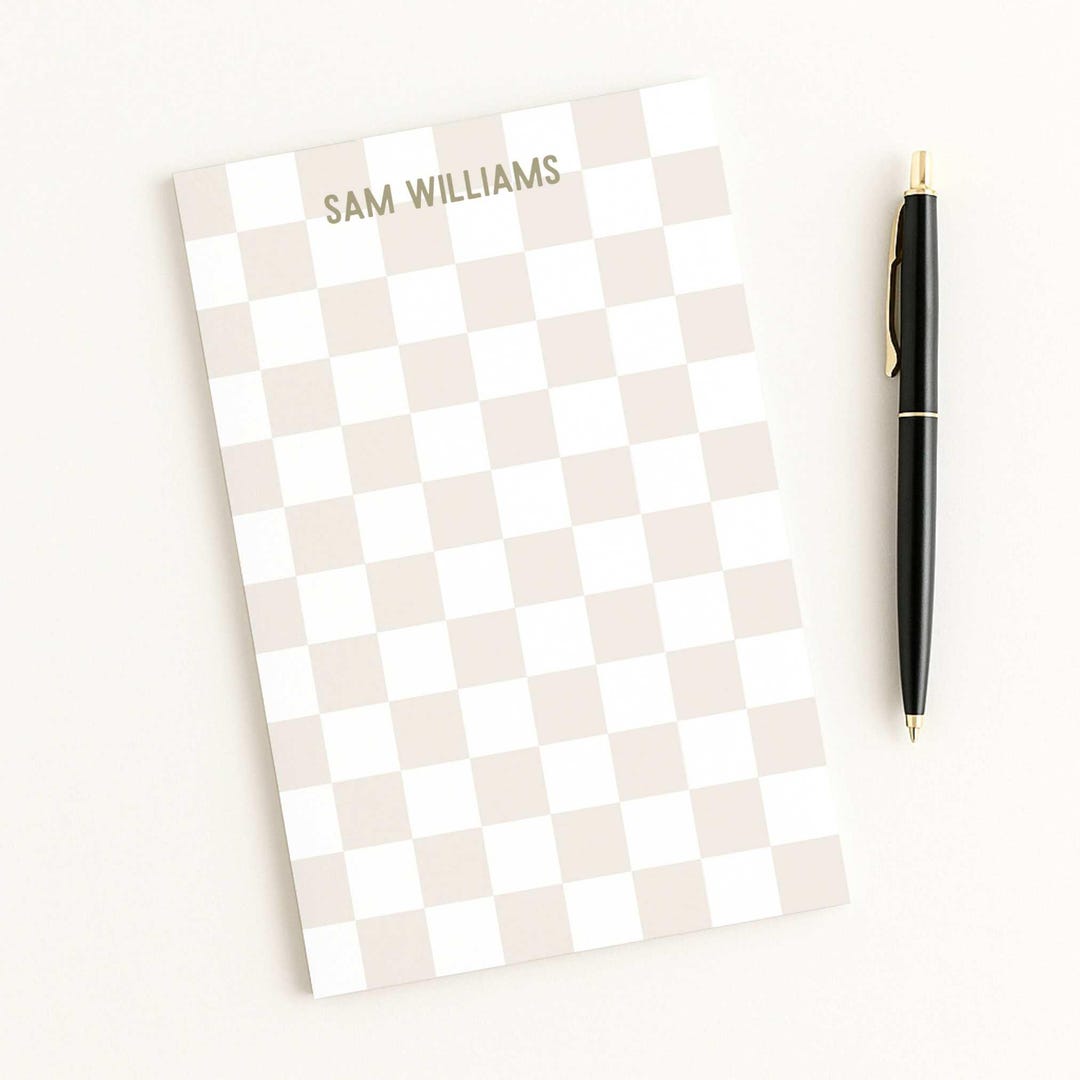 Personalized Sticky Notes Custom Large Post It Notes Checkered Design ...