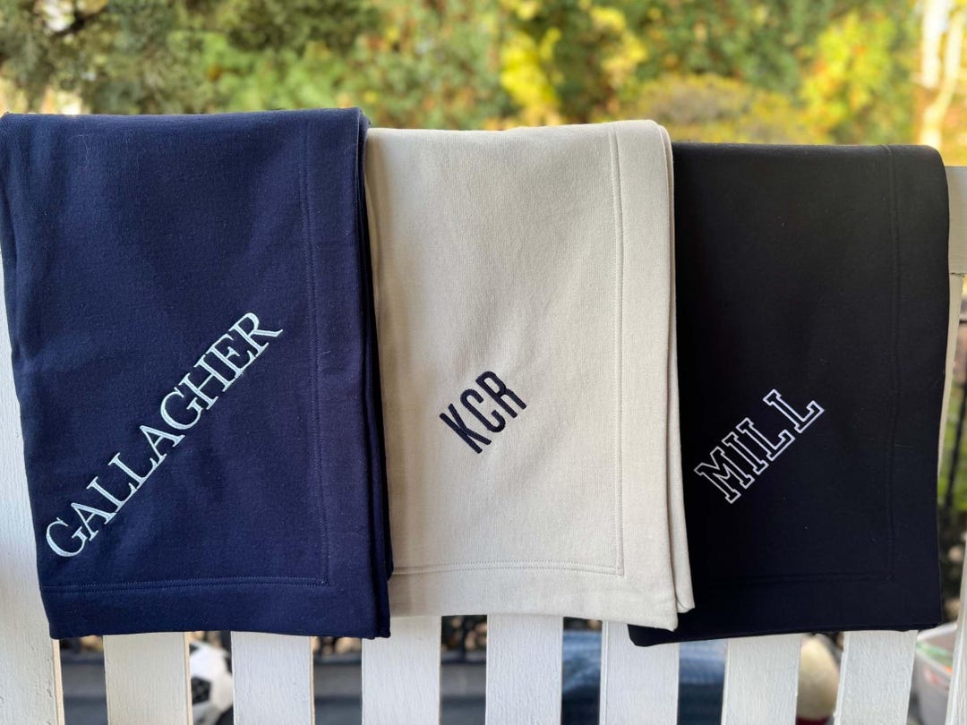 Personalized Stadium Blanket Custom Embroidery Monogram Option ...
