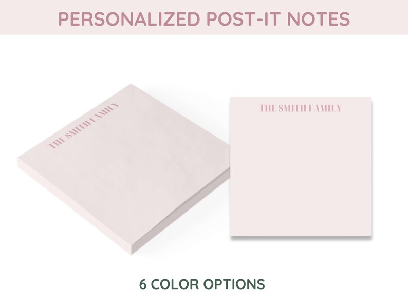Personalized Post It Notes - Colorful Custom Sticky Notes With Family ...