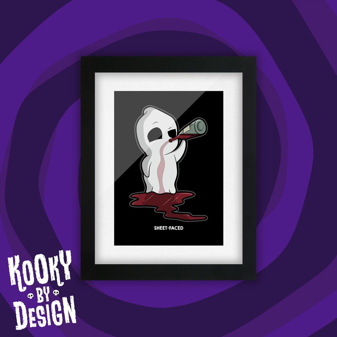 Lil Ghoulie 'sheet-faced' A5 Art Print | Horror Poster | Cute Creepy ...