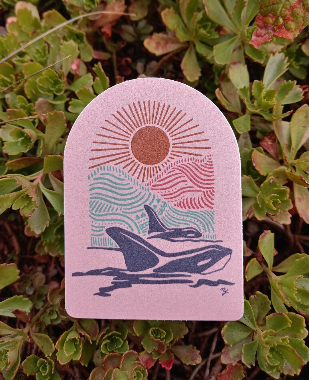 Orca Lines 3" X 3" Sticker - Etsy