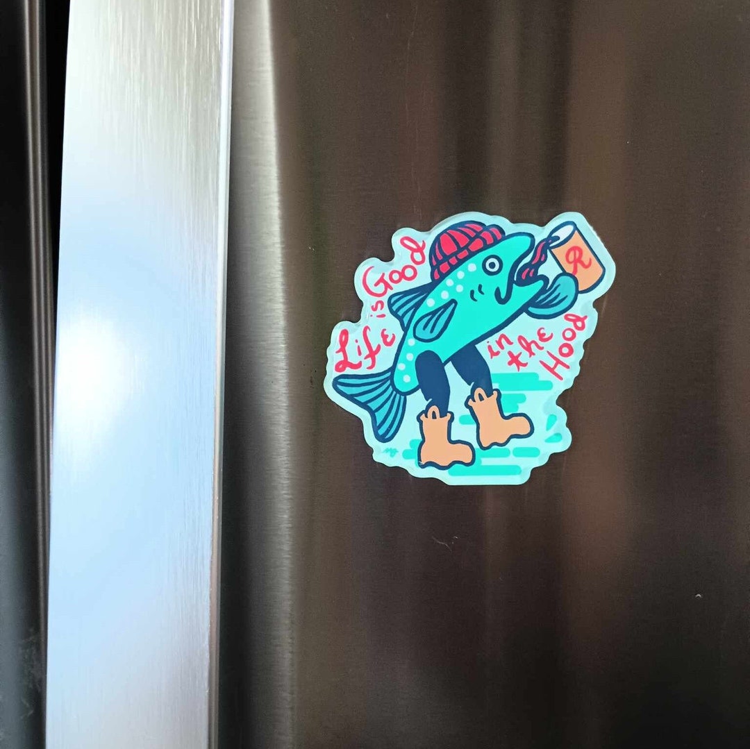 Life is Good in the Hood Fish in Boots Magnet - Etsy