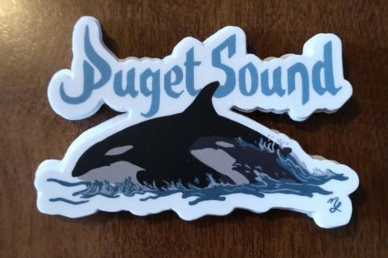 Puget Sound Orca 3 X 2 Sticker - Etsy
