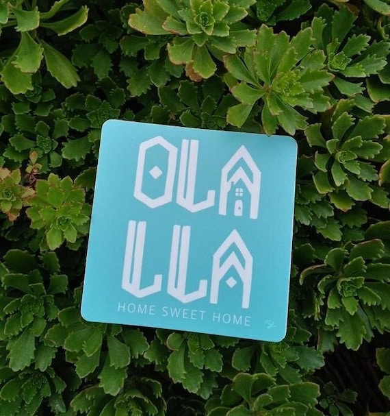 Olalla Home Sweet Home Teal 3x3 Sticker - Etsy