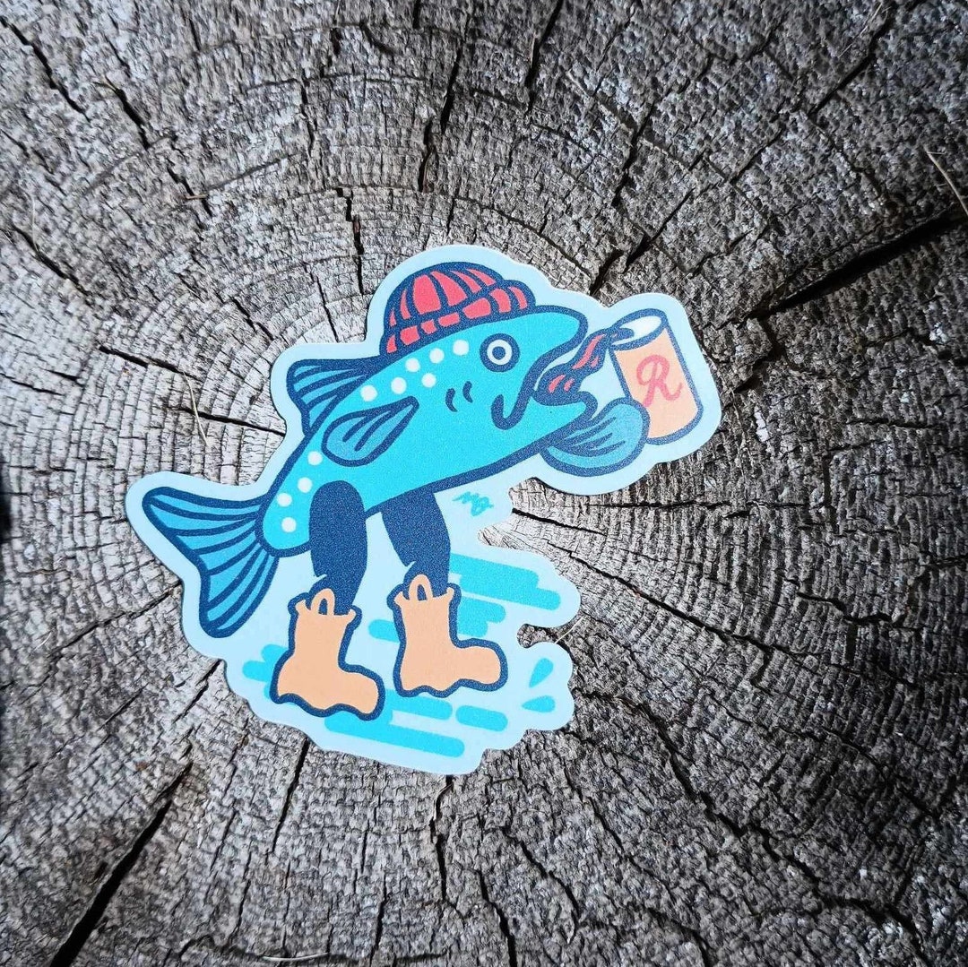 Drink Like a Fish - Fish With Feet- 3" X 3" Sticker - Etsy