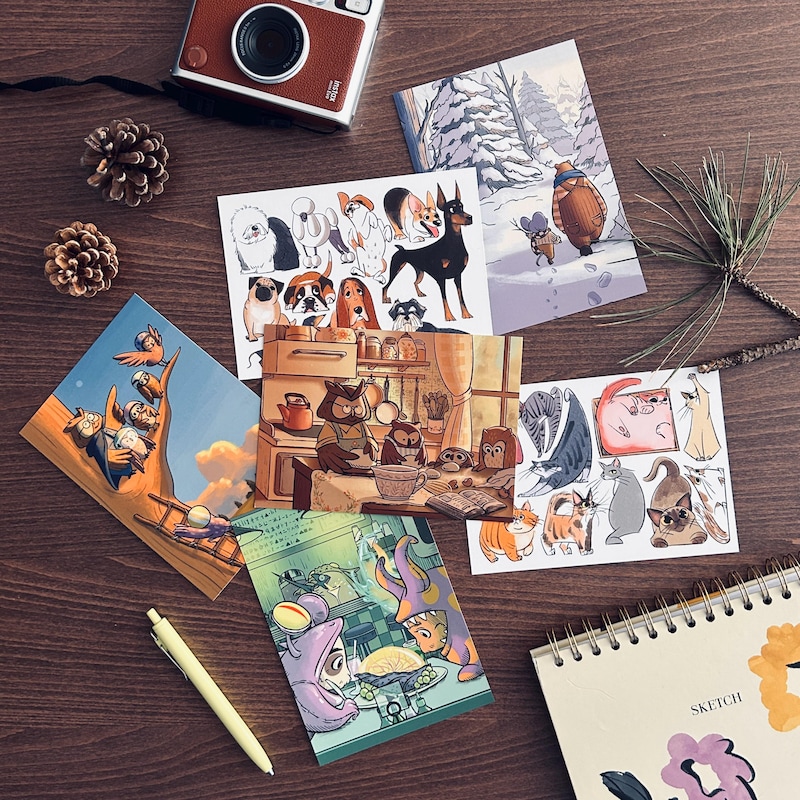 Illustrated Postcard - Etsy