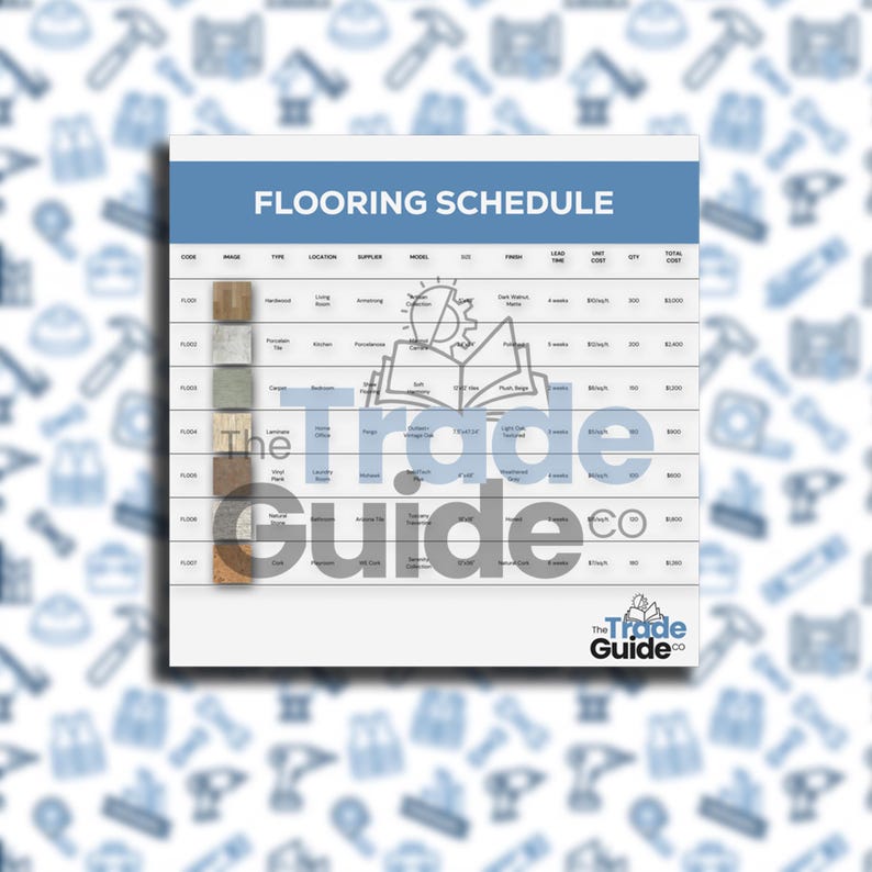 Finishes Flooring Schedule Template | Interior Design Flooring Spec ...