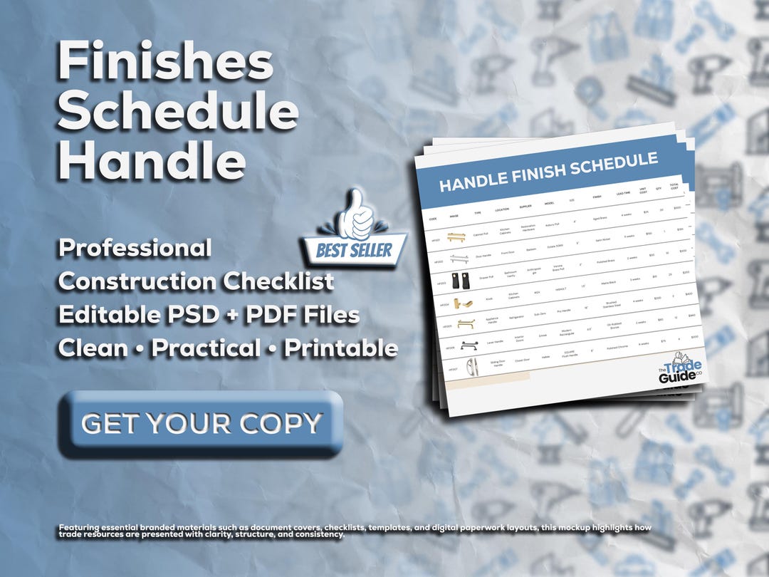 Finishes Schedule Handle Finish Template | Hardware Specification Sheet ...