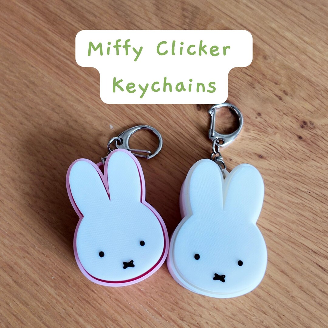 White Bunny Clicker Keychain | Custom Color | With Sound or Silent ...