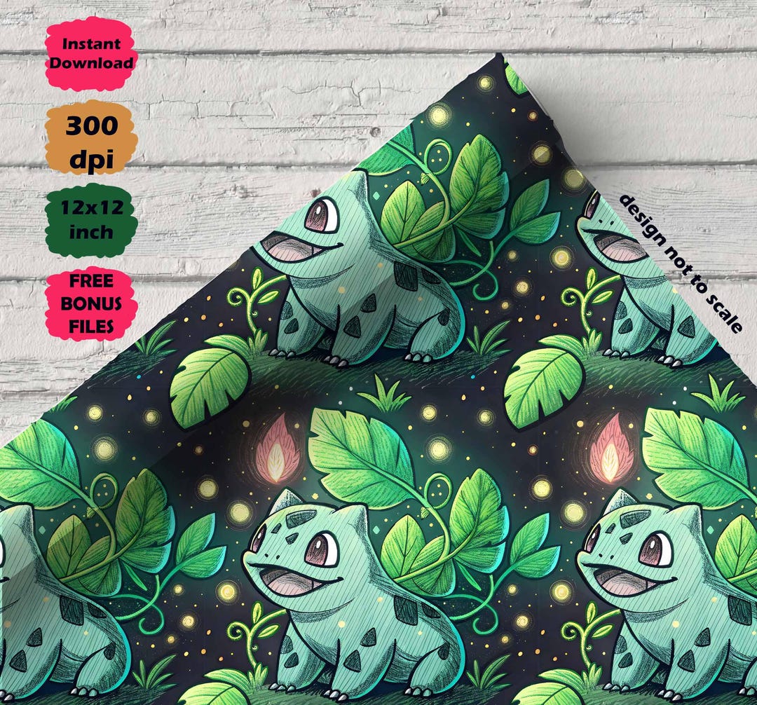Bulbasaur Digital Art, Pokemon Print, Cute Monster Art, Fantasy ...