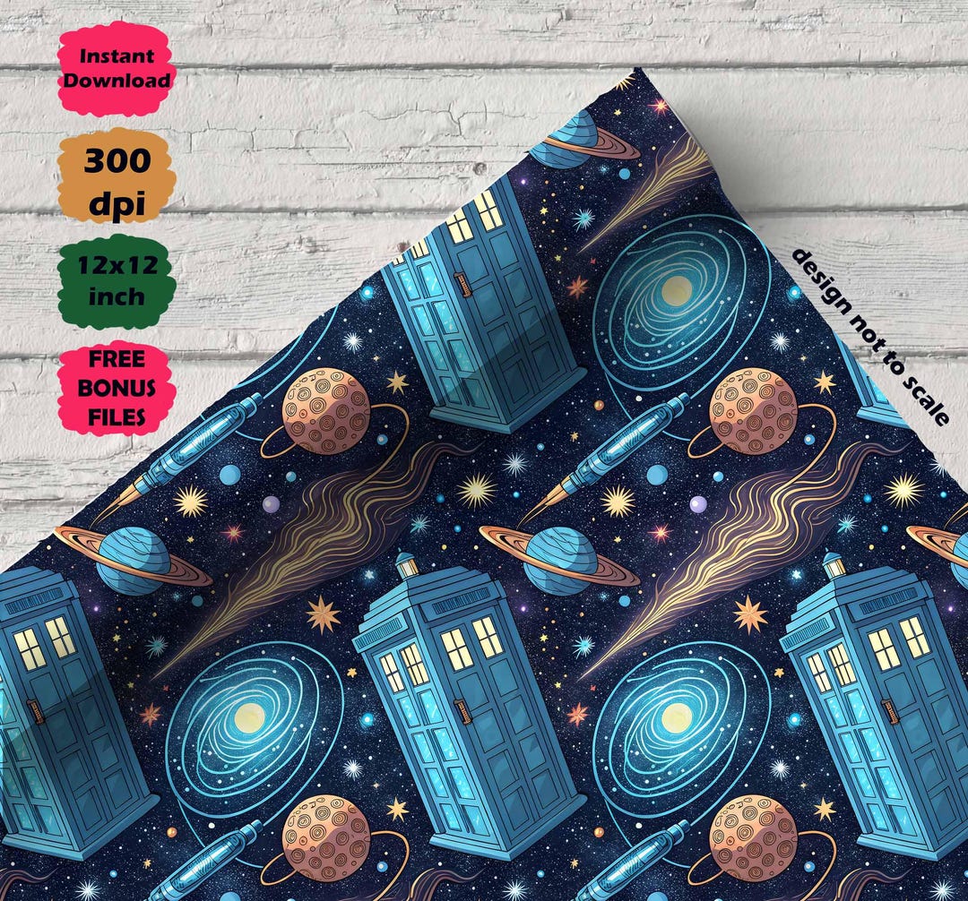 Tardis in Space Digital Art, Time Travel Design, Sci Fi Illustration ...