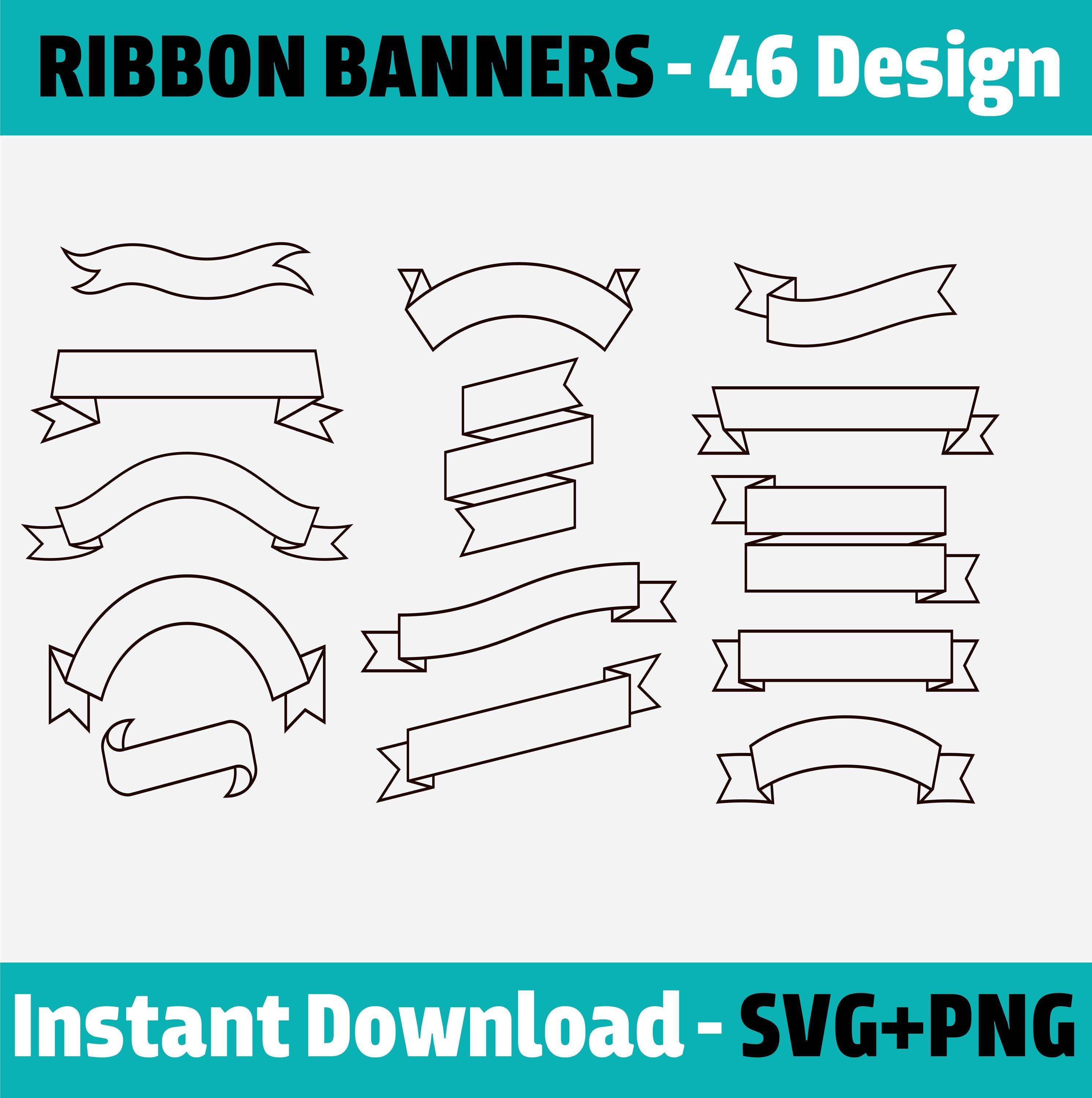 Banner Ribbon Svg, Banner Svg Bundle, Retro Scroll Clipart, Banner Png, Banner Vector, Banner ...