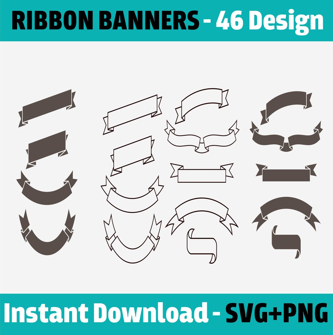 Banner Ribbon Svg, Banner Svg Bundle, Retro Scroll Clipart, Banner Png ...