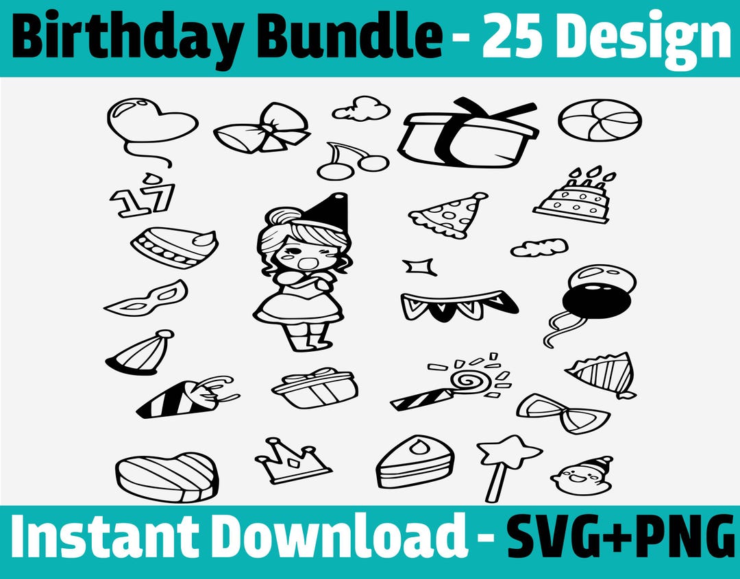 Birthday SVG Bundle, Birthday Cut File, Party SVG Bundle, Birthday Svg ...