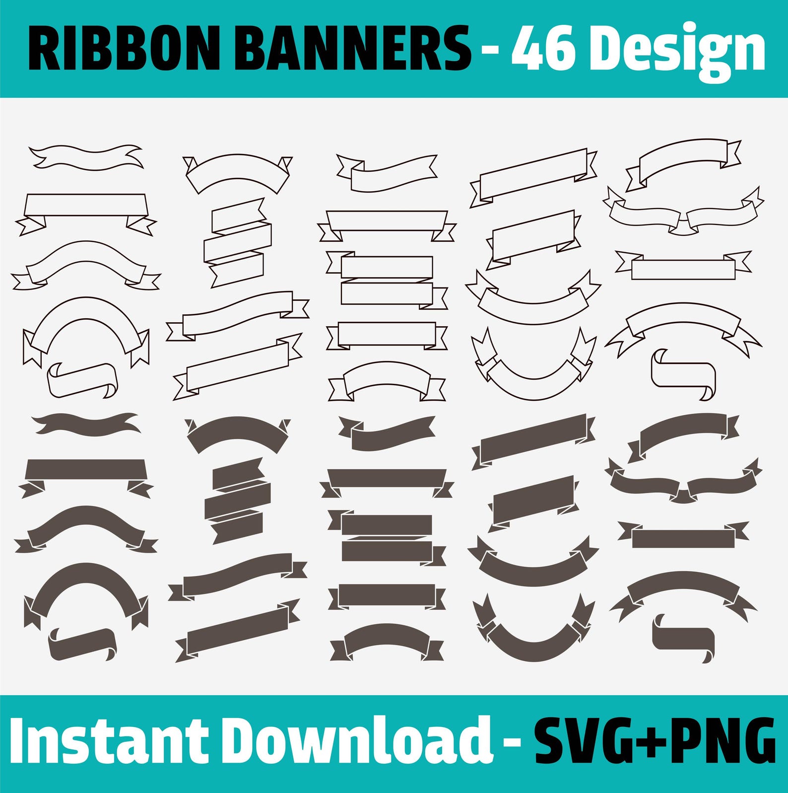 Banner Ribbon Svg, Banner Svg Bundle, Retro Scroll Clipart, Banner Png ...