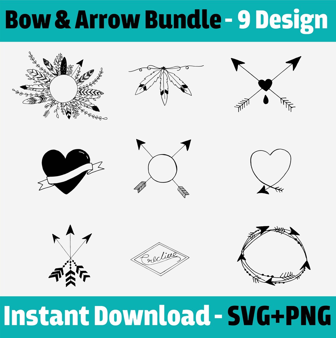Bow & Arrow Cliparts ,arrow Clipart Set, 32 Clipart Arrows, Digital ...