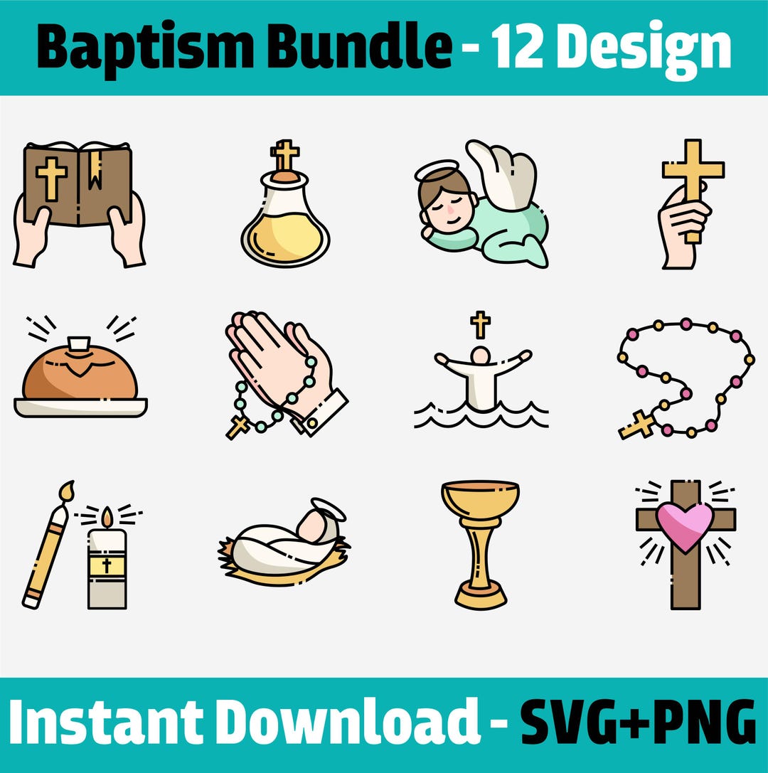 Baptism SVG Bundle, Plotter Files Baptism for Cricut, Baptism Gift ...