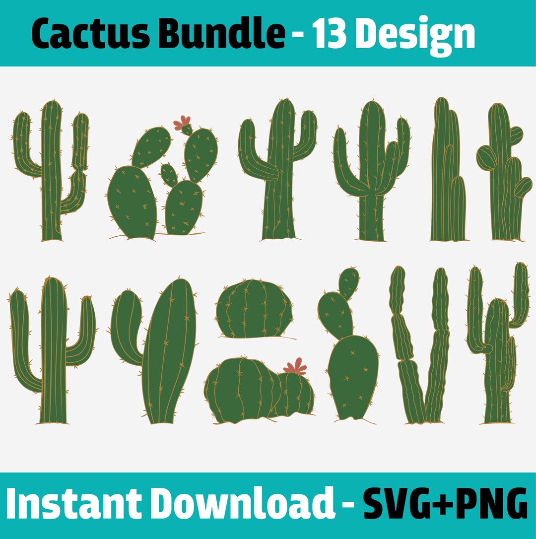 Cactus Clipart ,cactus Svg Files for Cricut,cactus Svg Bundle,png,dxf ...