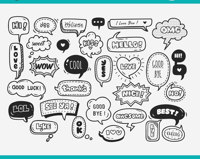 Speech Bubble SVG, Comic Bubble Svg, Speech Bubble Clipart, Speech ...