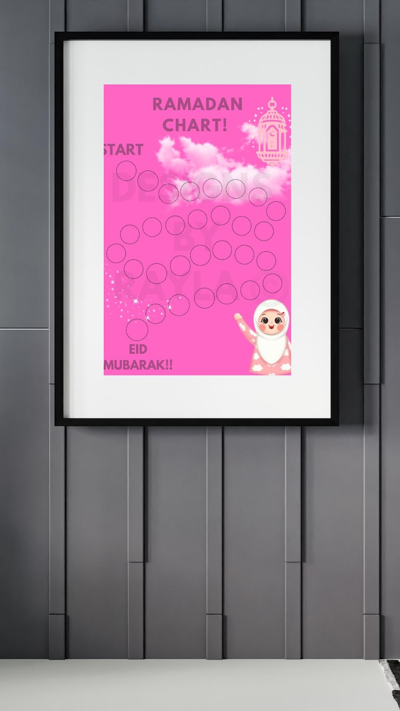 Ramadan Chart, Girls Ramadan Chart, Ramadan 30 Day Track, Pink Ramadan ...