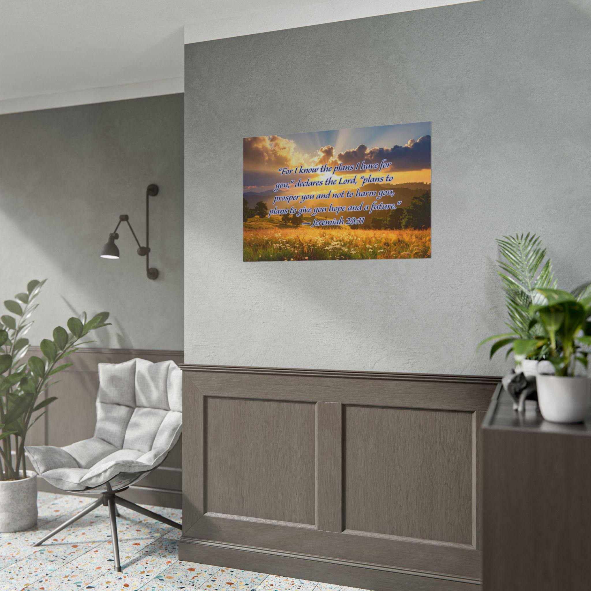 Motivational Poster, Jeremiah 29:11 Art, Living Room Artwork, Hopeful ...