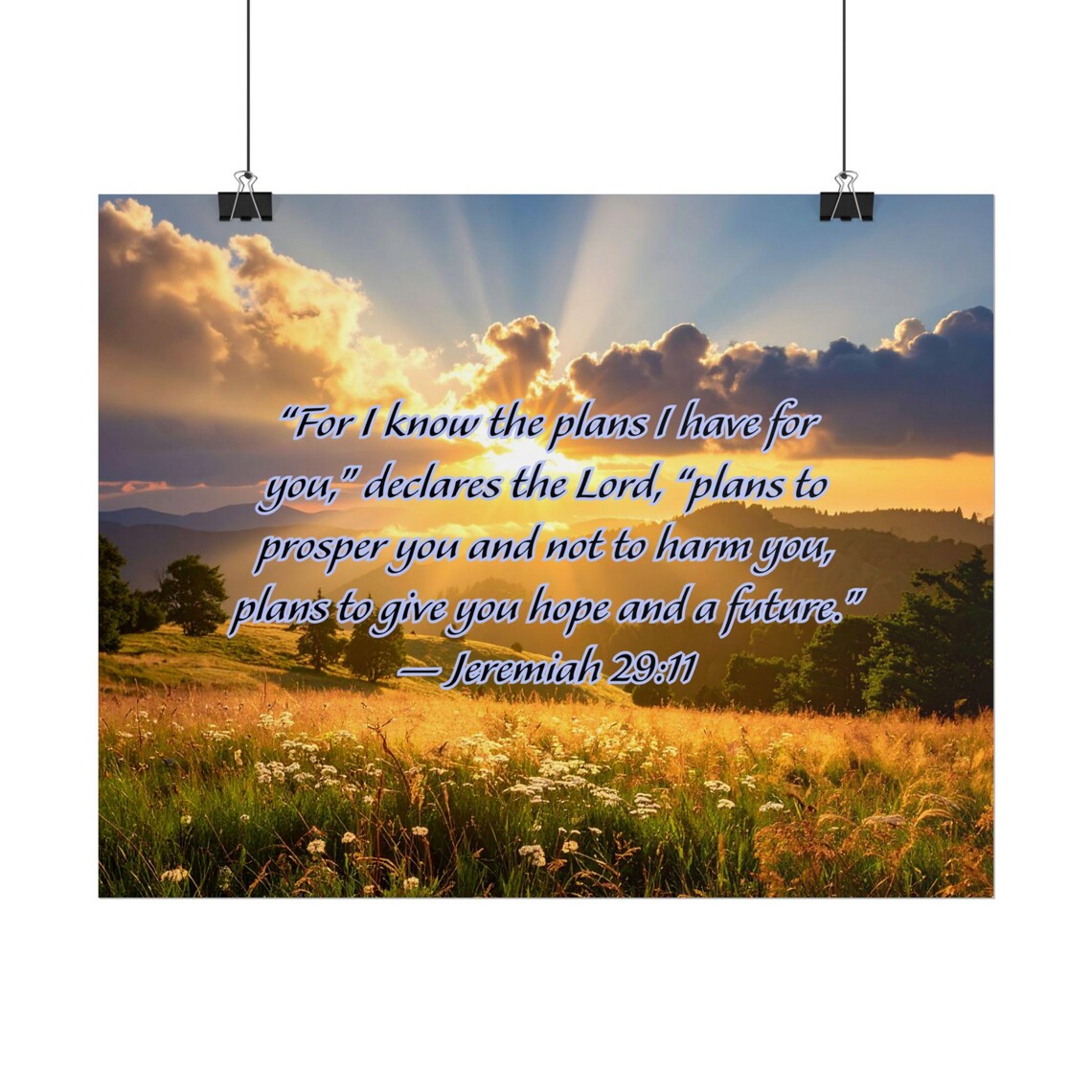 Motivational Poster, Jeremiah 29:11 Art, Living Room Artwork, Hopeful ...