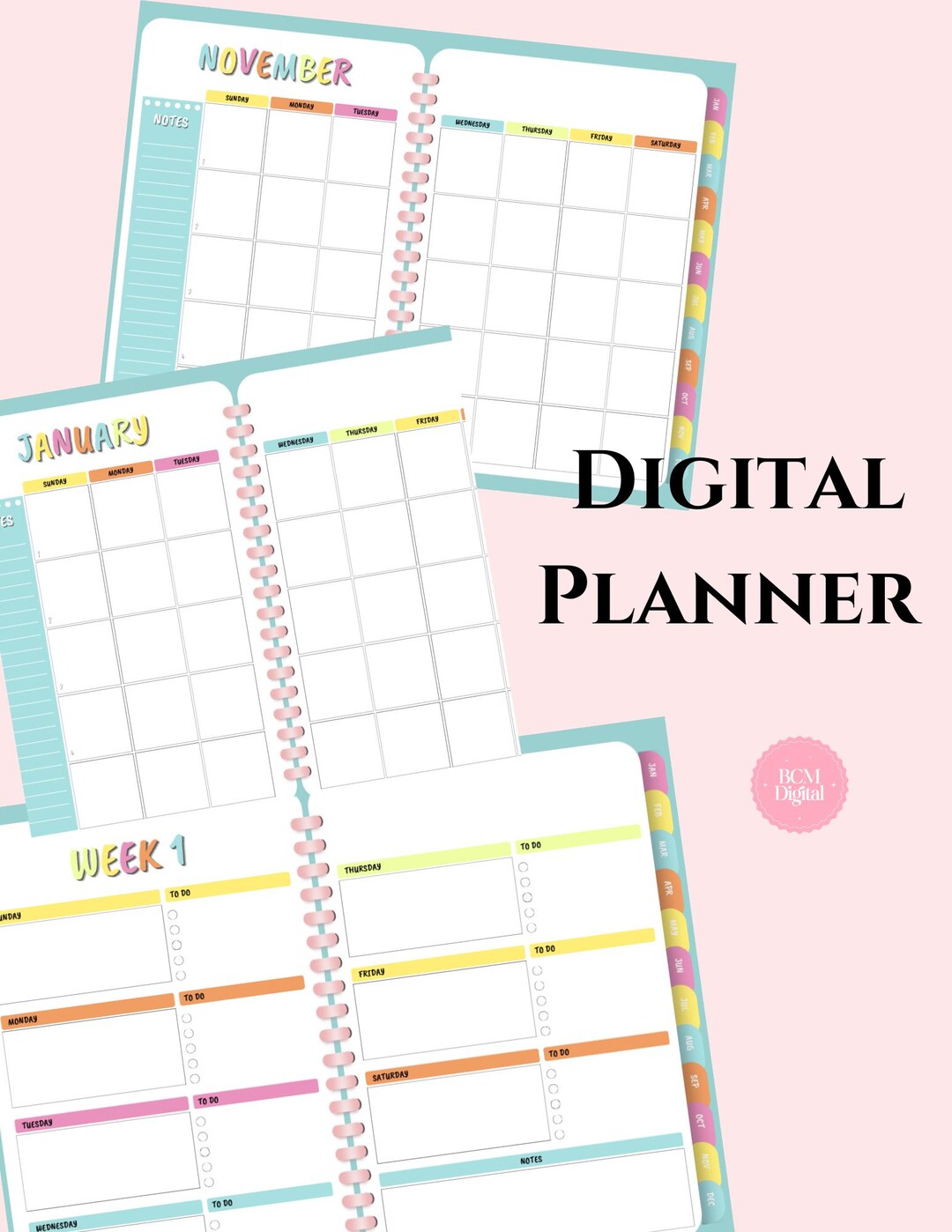 Digital Planner Template, Planner Printable, Planner, Simple Plan Book ...
