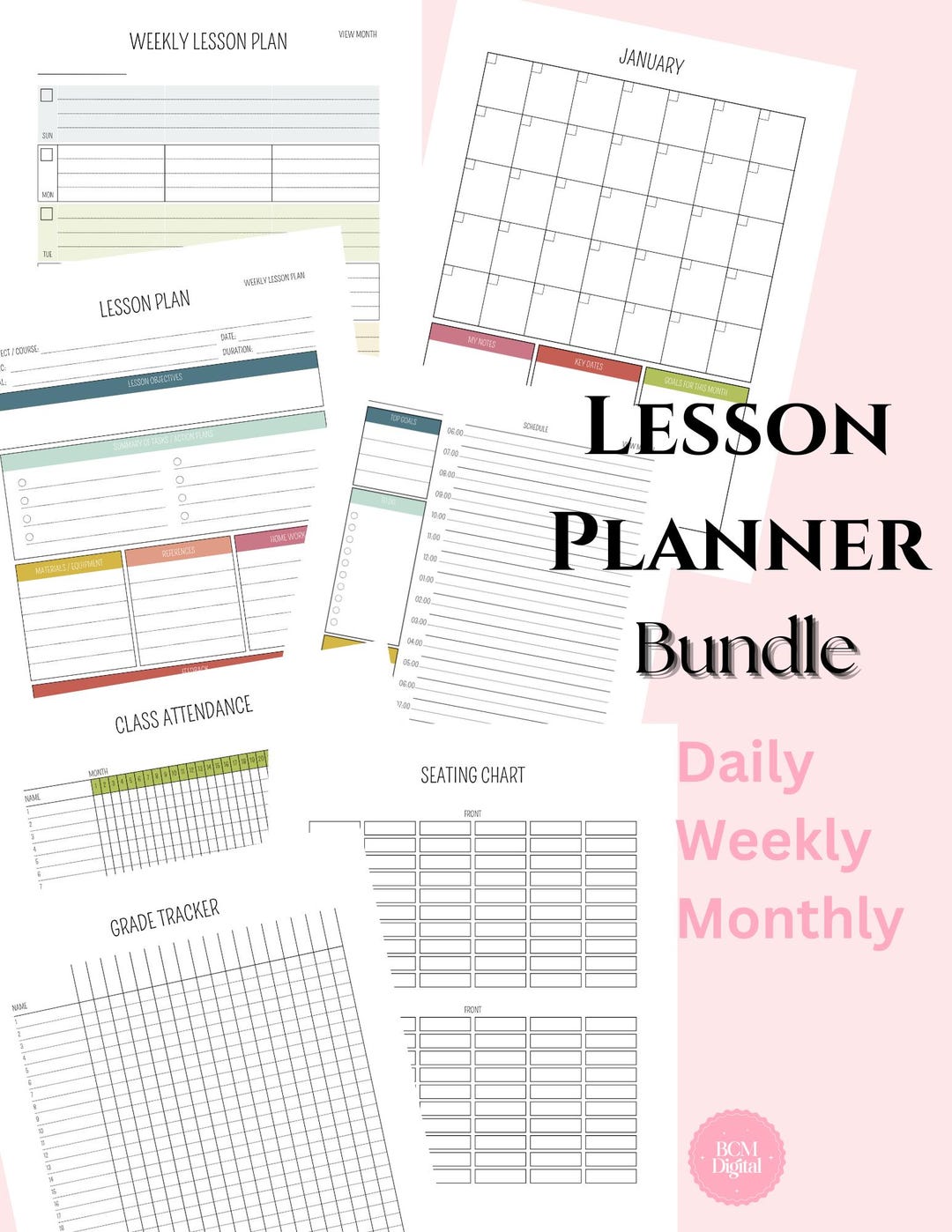 Editable Lesson Planner Template: Homeschool Teacher, Weekly, Daily ...