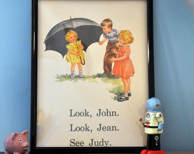 Vintage Dick and Jane Poster - Etsy