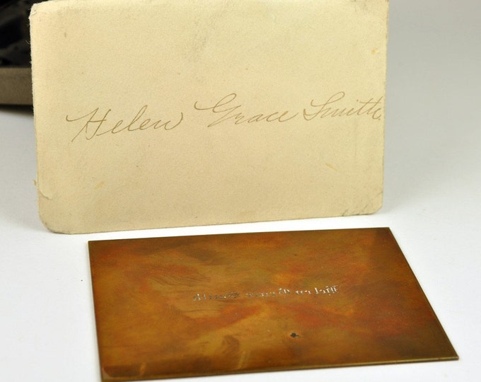 Antique Brass Printing Plate Calling Card Victorian Era - Etsy