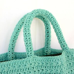Book Tote PDF Crochet PATTERN Bag Handles Star Stitch Carrying Case ...