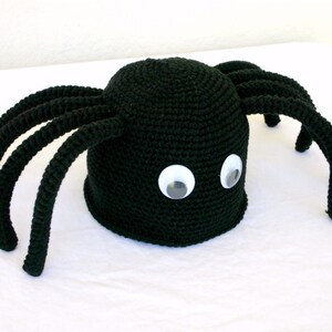 Adult Spider Hat PDF Crochet PATTERN Beanie Fall Black Holiday Arachnid ...