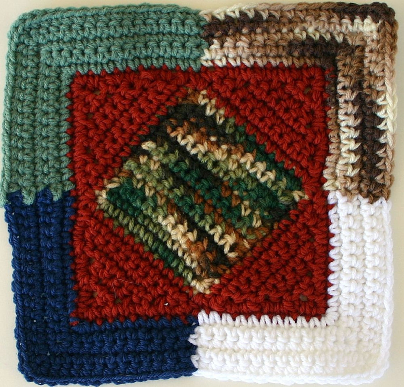 Four Afghan Blocks Crochet PDF PATTERN Granny Square Scrap - Etsy