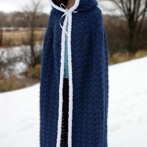 Crochet Long Hooded Cape Pattern Womens Cloak Afghan Stitch - Etsy