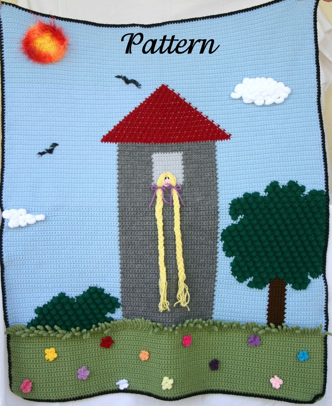 Rapunzel Afghan PDF Crochet PATTERN Kid Throw Blanket Toddler Playmat ...