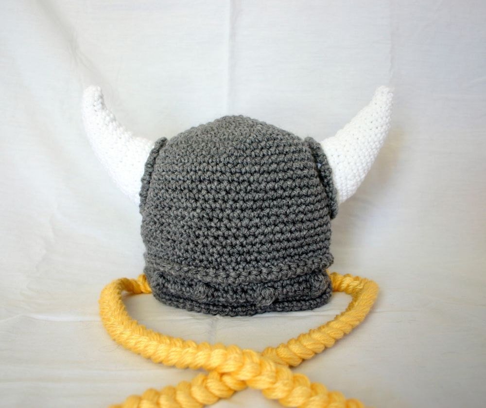 Viking Hat PDF Crochet PATTERN Child Teen Adult Gray White Yellow ...