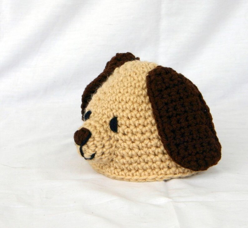Crochet Puppy Dog Hat 6-12, 12-36 Month Size Toddler Beanie Child Head ...