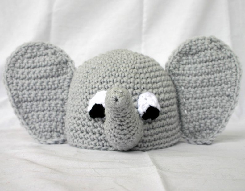 Baby Elephant Hat PDF Crochet PATTERN 0-6 Months Beanie Infant Animal ...