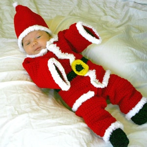 Baby Santa Suit 3 to 6 Month Crocheted Infant Boy Christmas Costume ...