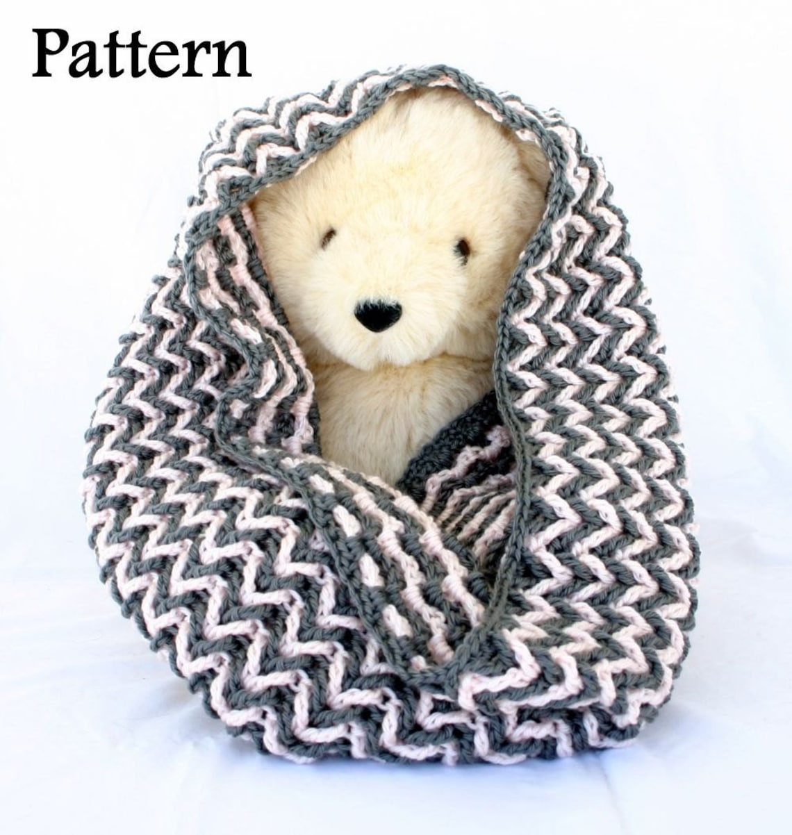 Chevron Cowl PDF Crochet PATTERN Interlocking V Stitch Round - Etsy