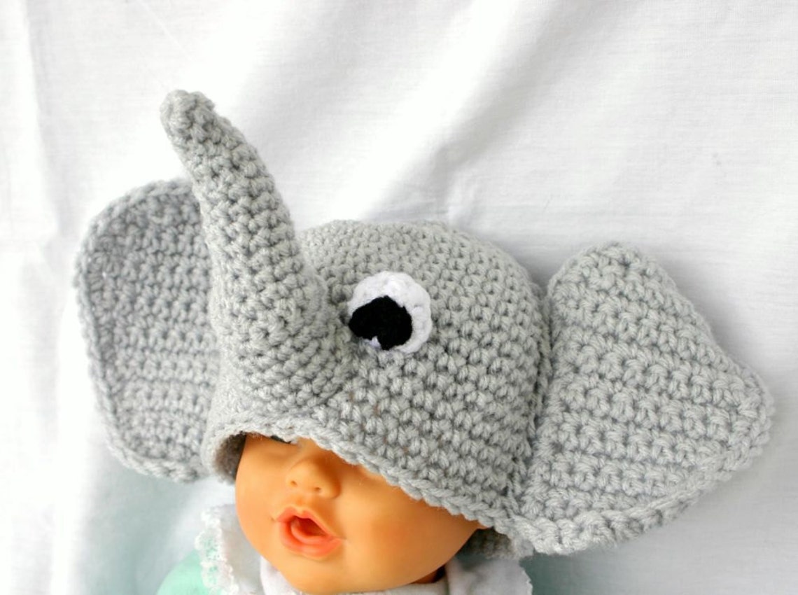 Baby Elephant Hat PDF Crochet PATTERN 0-6 Months Beanie Infant Animal ...